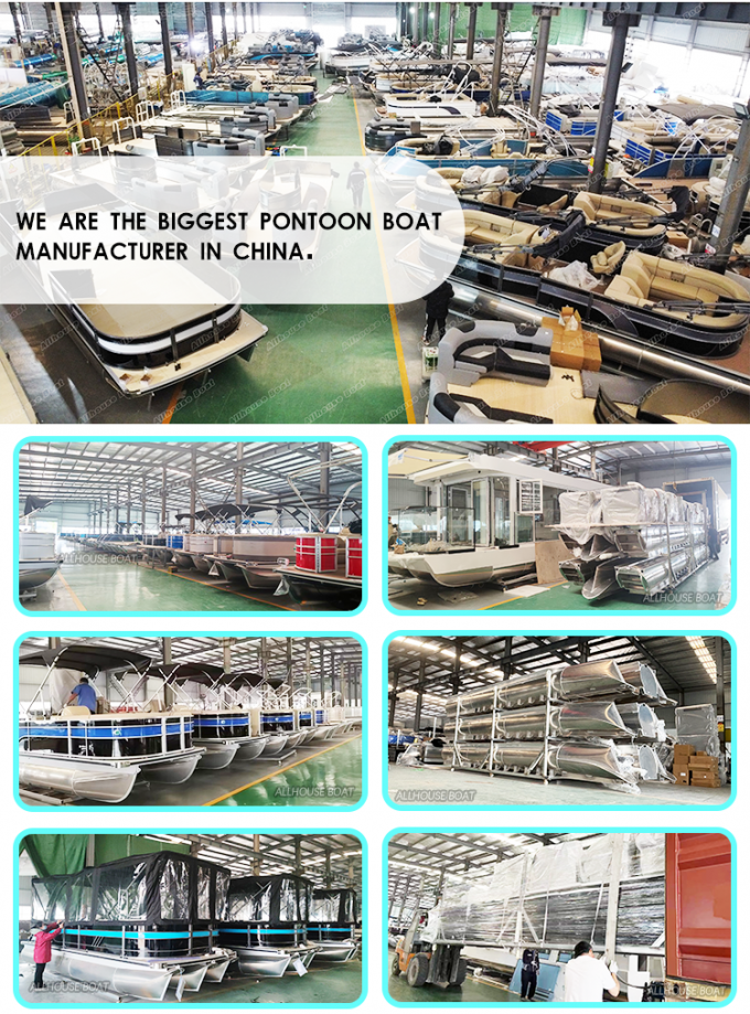 OEM Design Aluminum Material 21ft Pontoon Boat For 7-9 Person Enjoyable ...