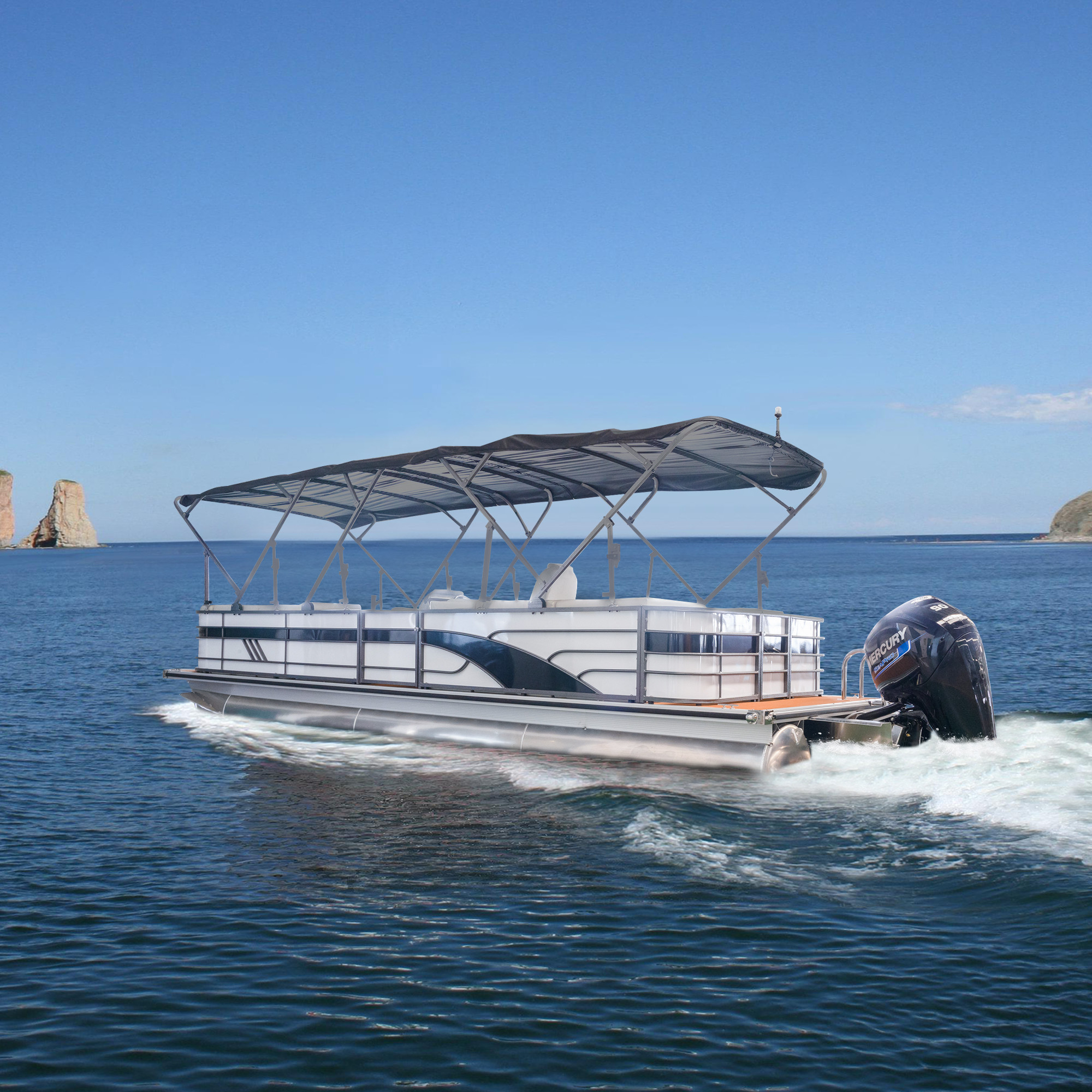 Single Layer Pontoon Type Boat 25-30FT 7.6m Length Aluminum ...
