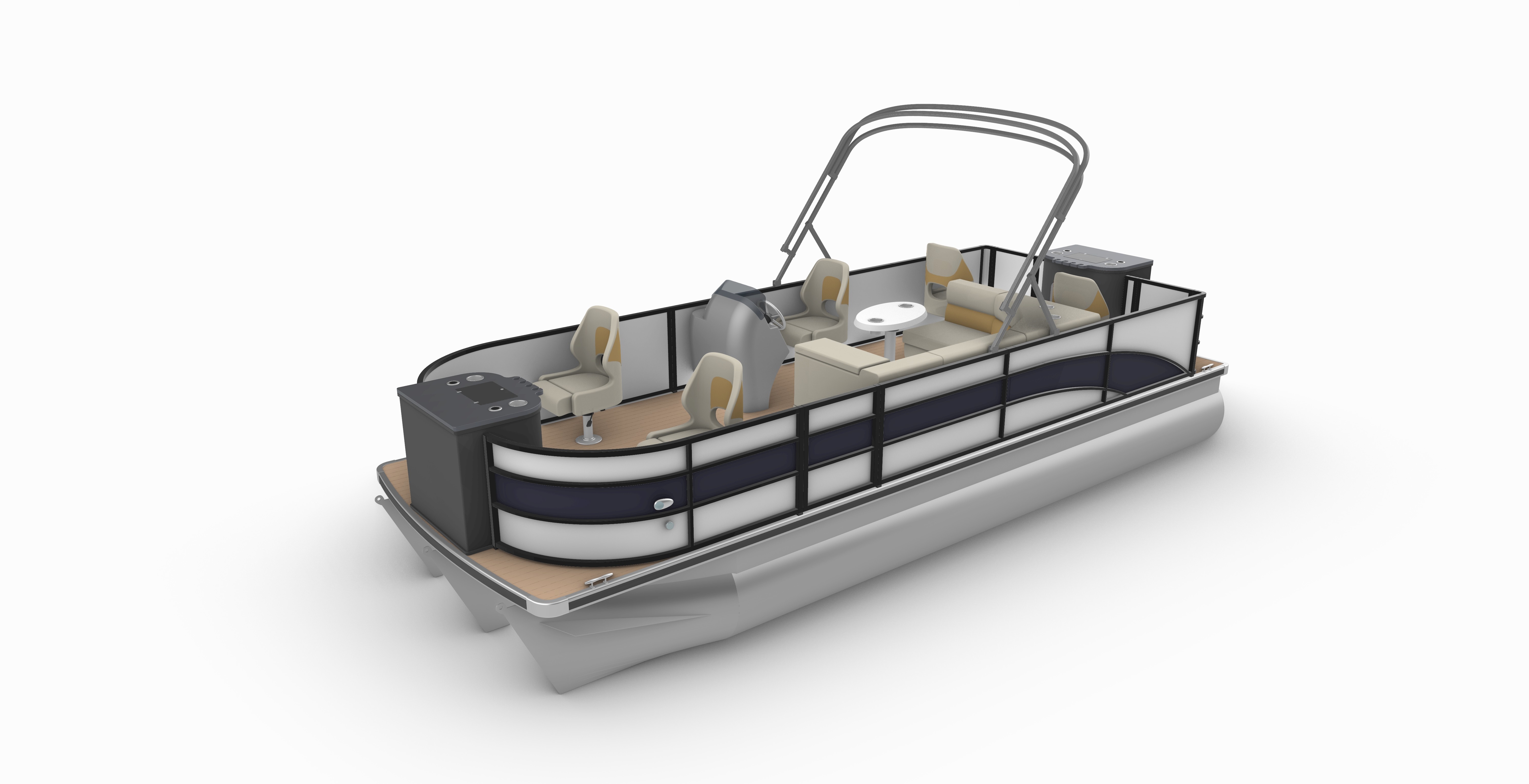 Floating 8 Person Pontoon Boat Luxurious Designed For Leisure And ...