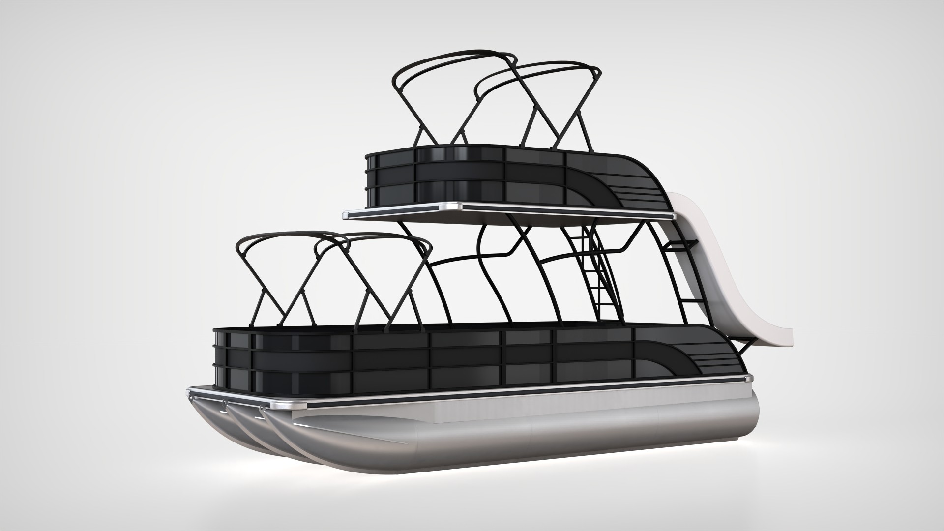 OEM Double Decker Luxury Pontoon Boats For Family And Friends Relax Time