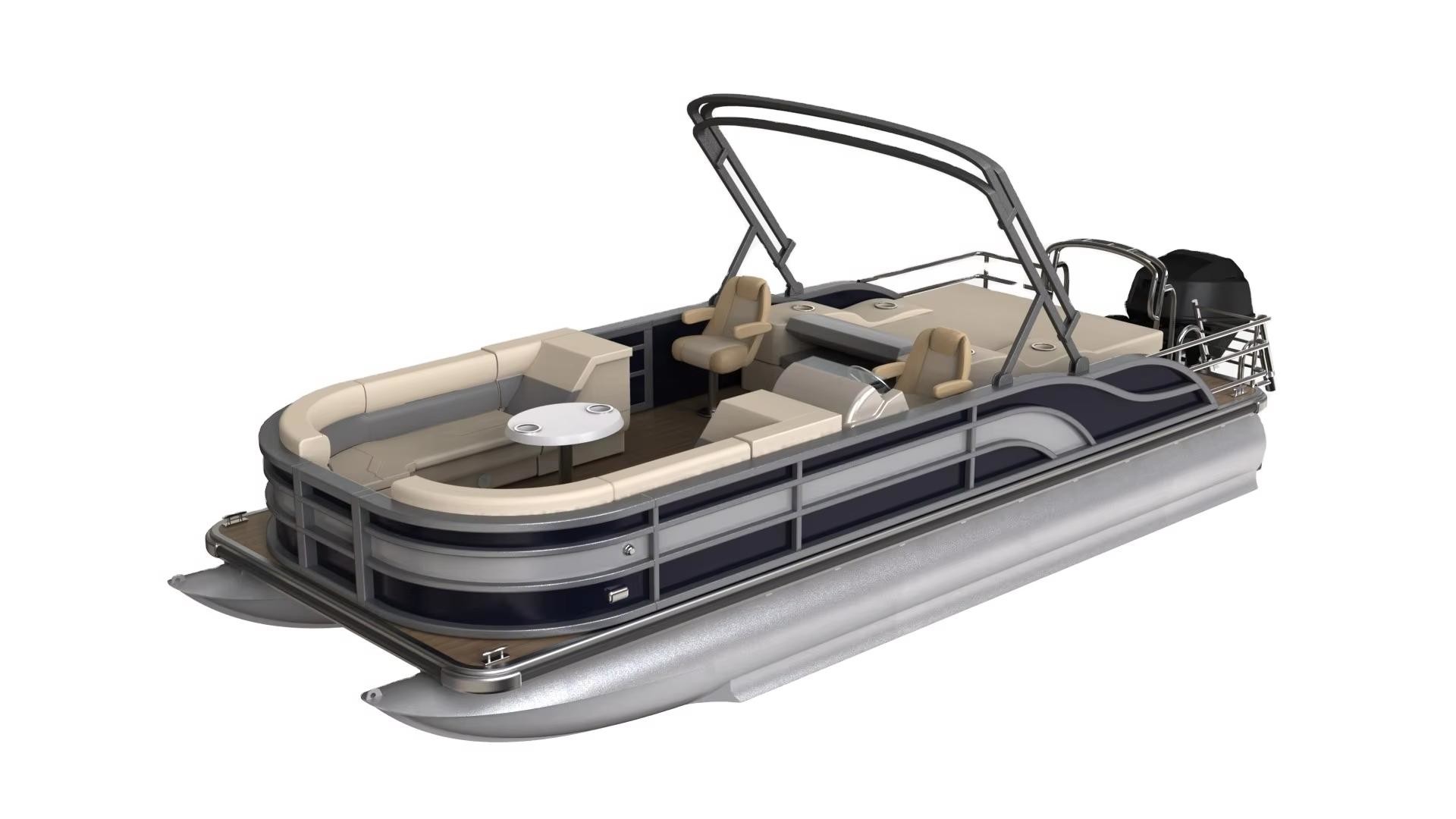 Luxurious Design Aluminium Pontoon Boat 19 Ft 6-8 People For Leisurely ...