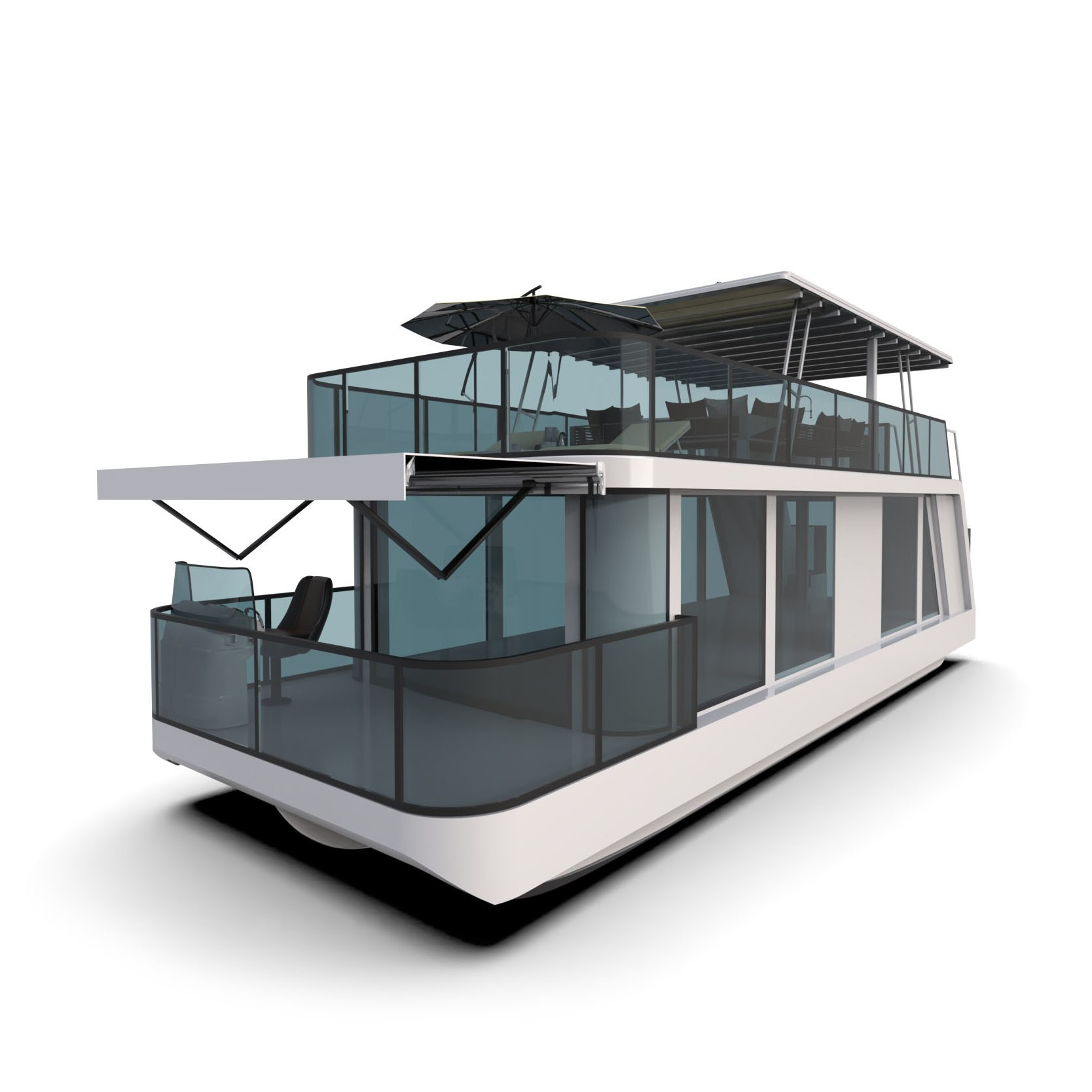 Customizable Aluminum House Boat Luxury Double Deck Pontoon Houseboat ...