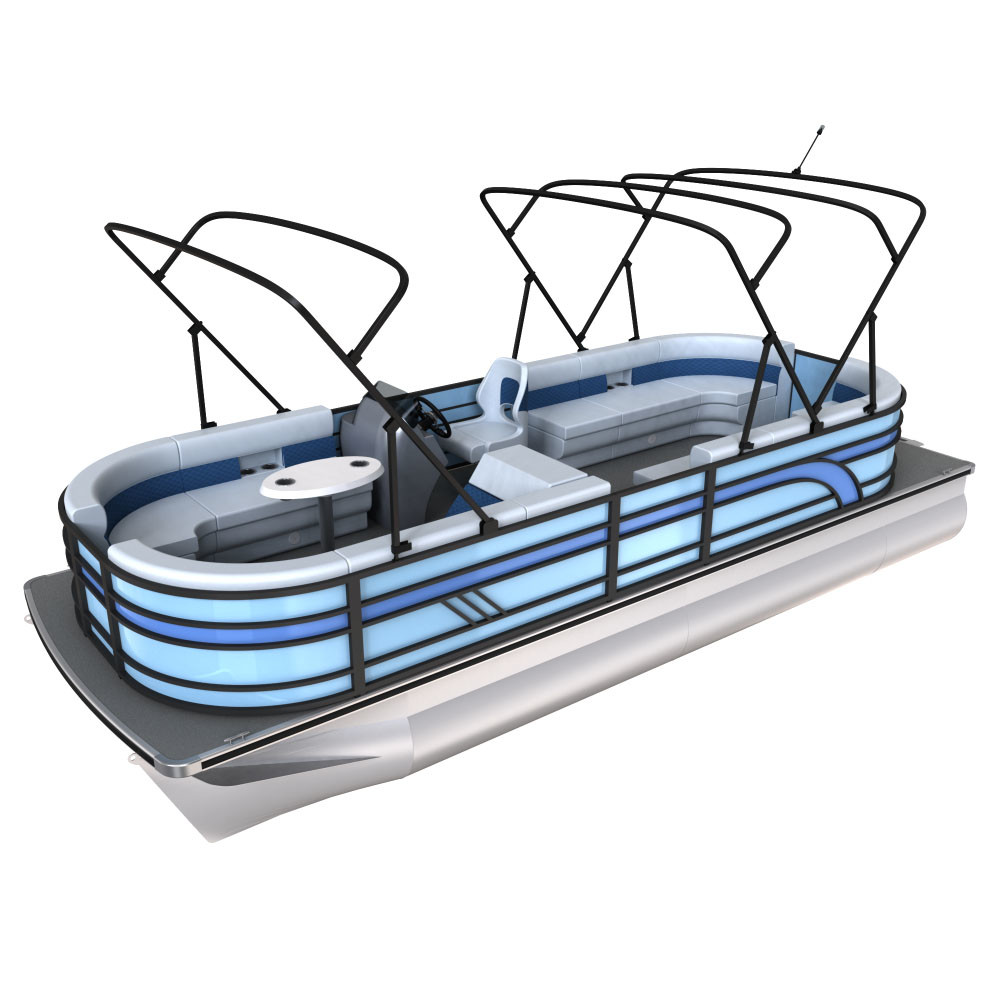 Max Horsepower 150HP Gasoline 26 Ft Pontoon Boat 12-15 Persons Capacity
