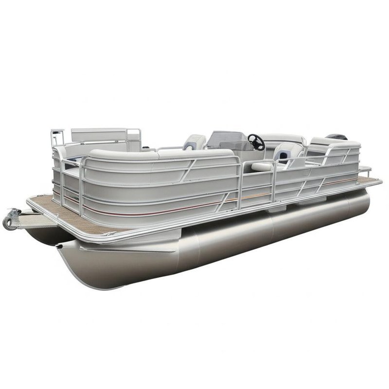 Aluminum pontoon boat with motor designed to deliver cruising ...