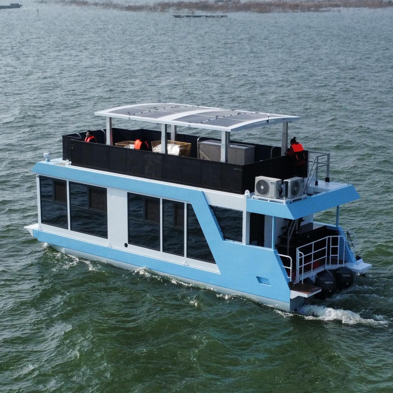 Floating Boat Hotel with 4.0m Width and 20mm Deck